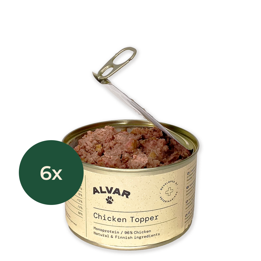 Alvar Pet Chicken Topper 400g, 6-pack